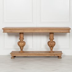Cedar Wood Pedestal Console Table