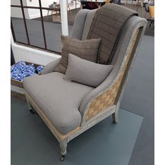 Natural Linen Open Back Armchair