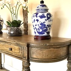 Vintage Cedar Wood Console Table